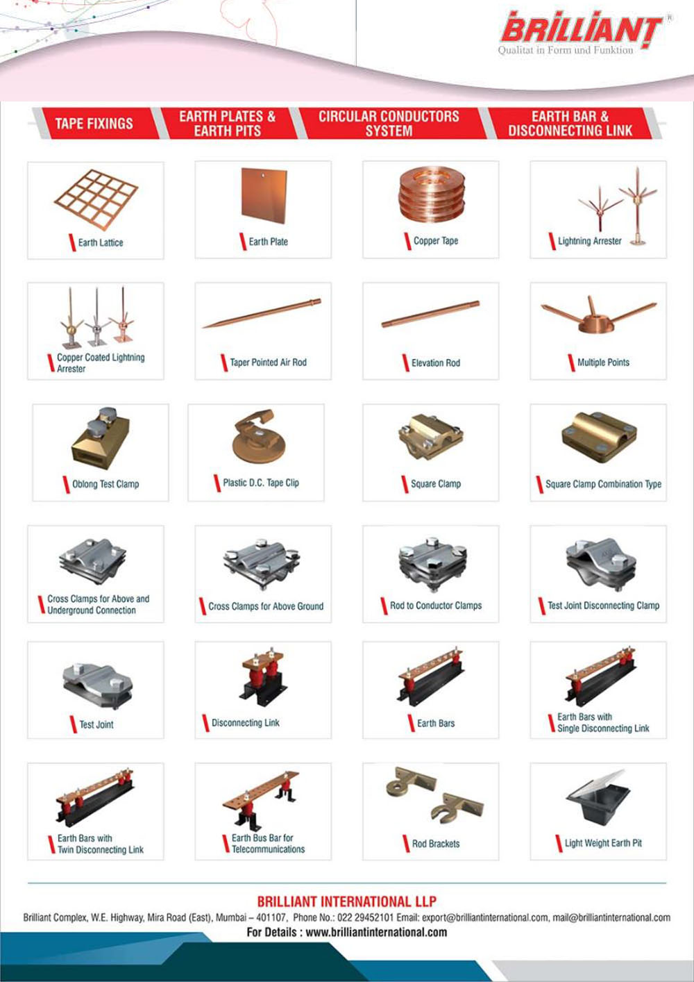 Brilliant International » Earthing Rod & Accessories