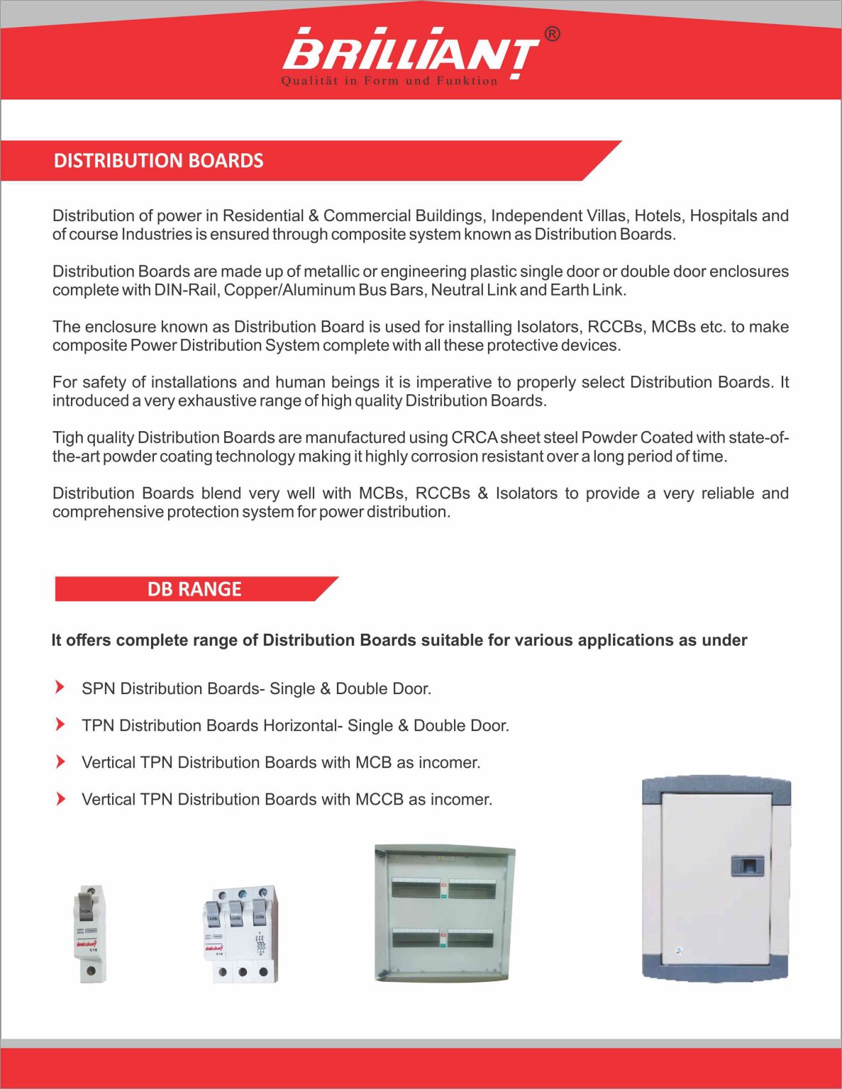 Brilliant International » DB Boxes & Switch Gears